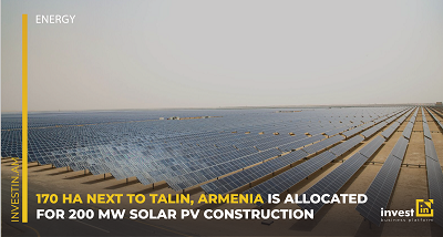 170 ha next to Talin, Armenia is allocated for 200 MW solar PV construction