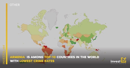 Armenia is among Top-10 countries in the world with lowest crime rates